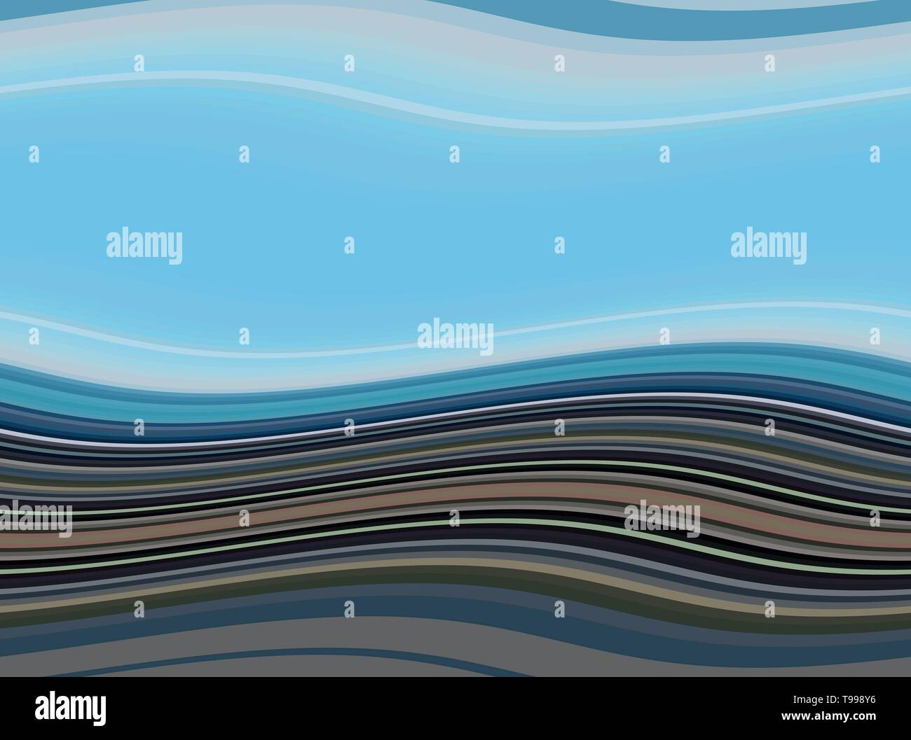 abstract waves background with dark slate gray, sky blue and light ...