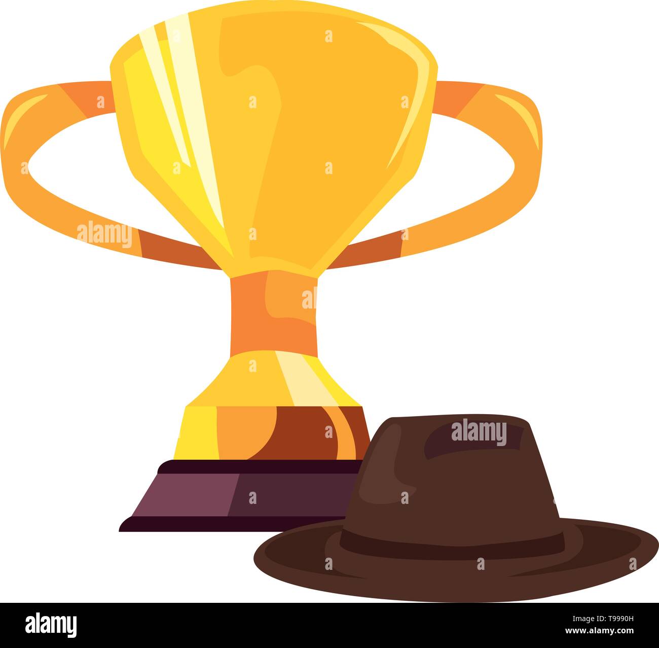 trophy and hat happy fathers day vector illustration Stock Vector Image ...