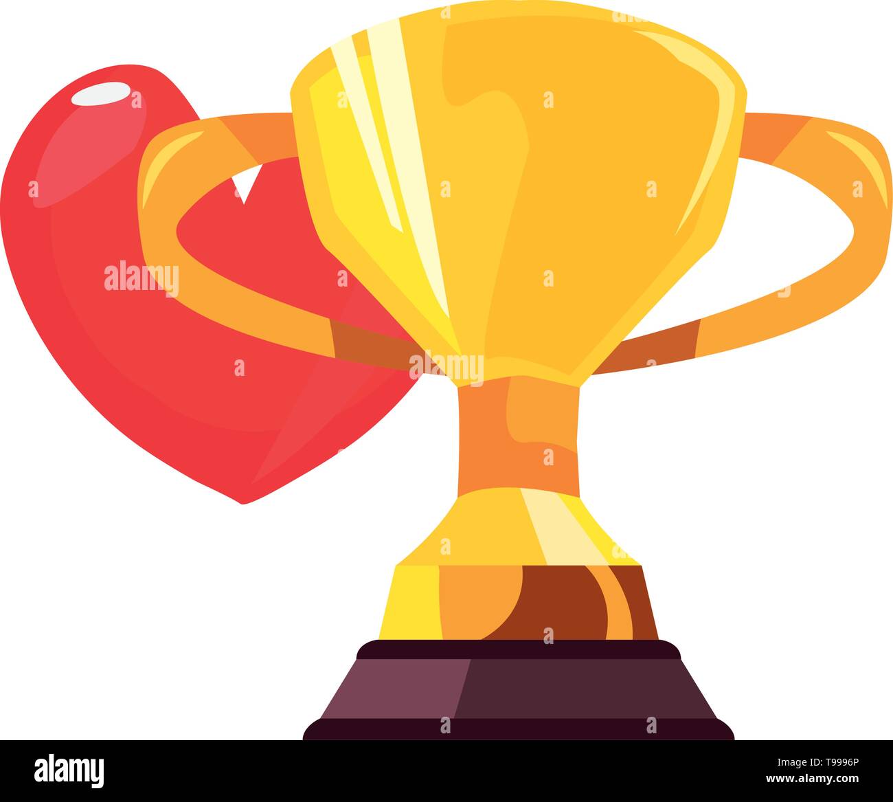 trophy cup heart love happy fathers day vector illustration Stock ...