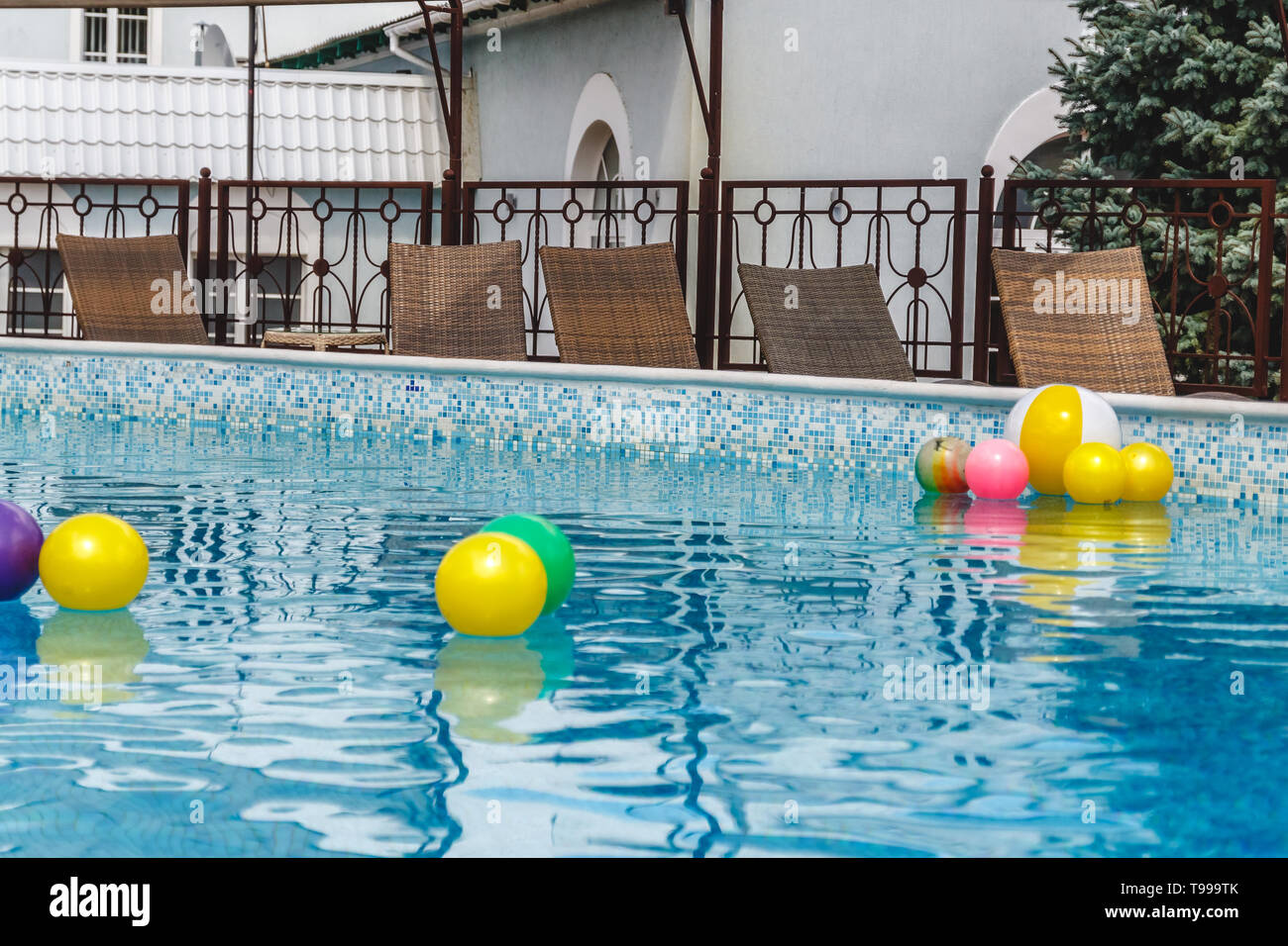 Inflatable water activities, balls, mattresses, circles, tubes float on ...