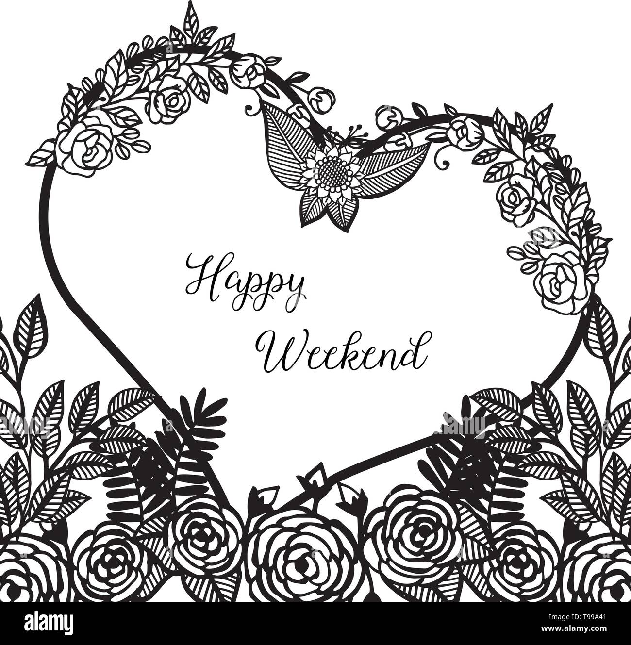 Vector illustration various invitation card happy weekend with backdrop ...