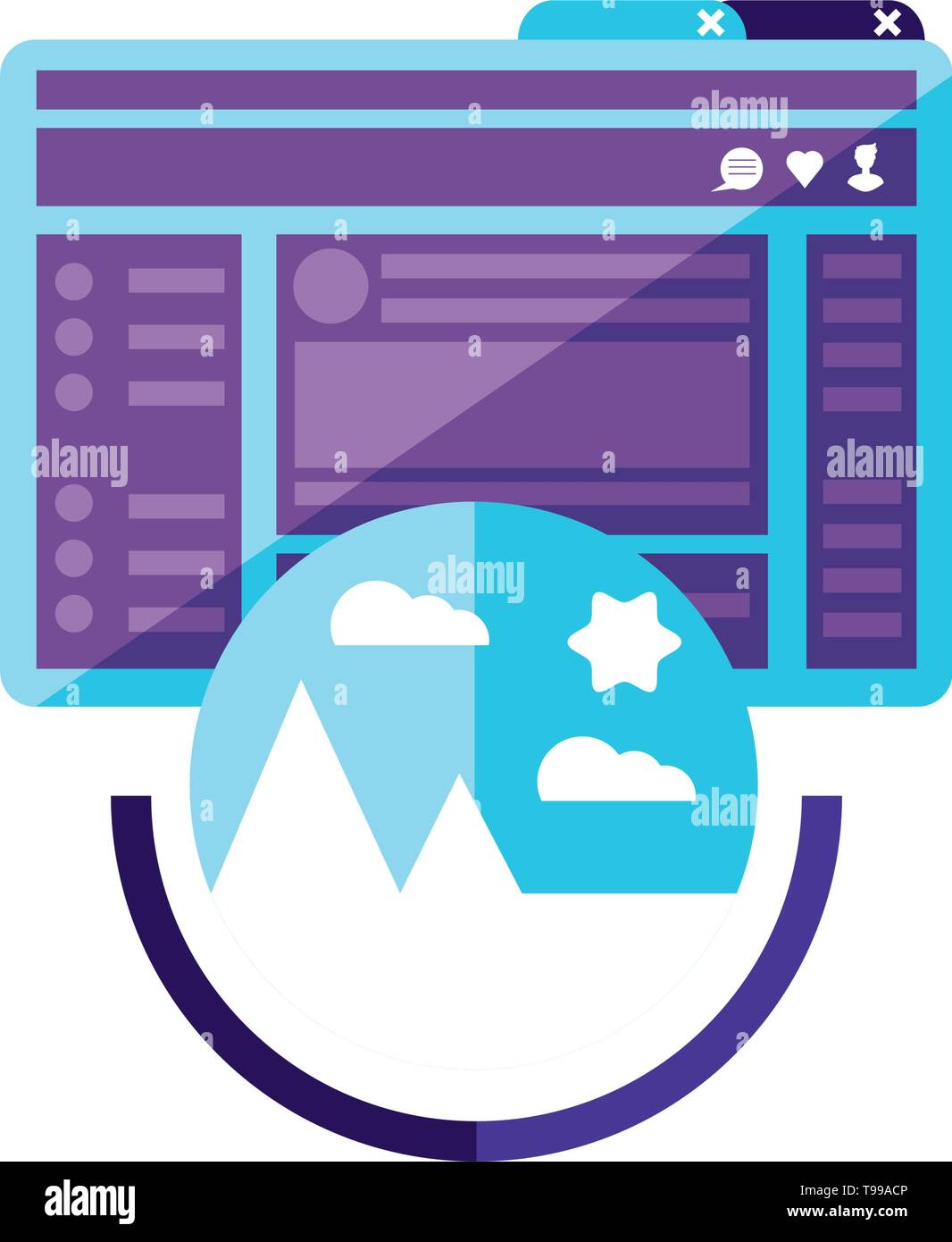 webpage template with picture file format vector illustration design ...
