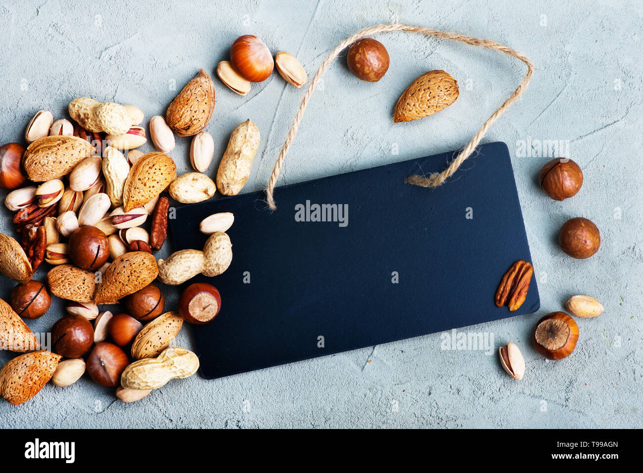 nut mix on a table, varios of nuts Stock Photo - Alamy