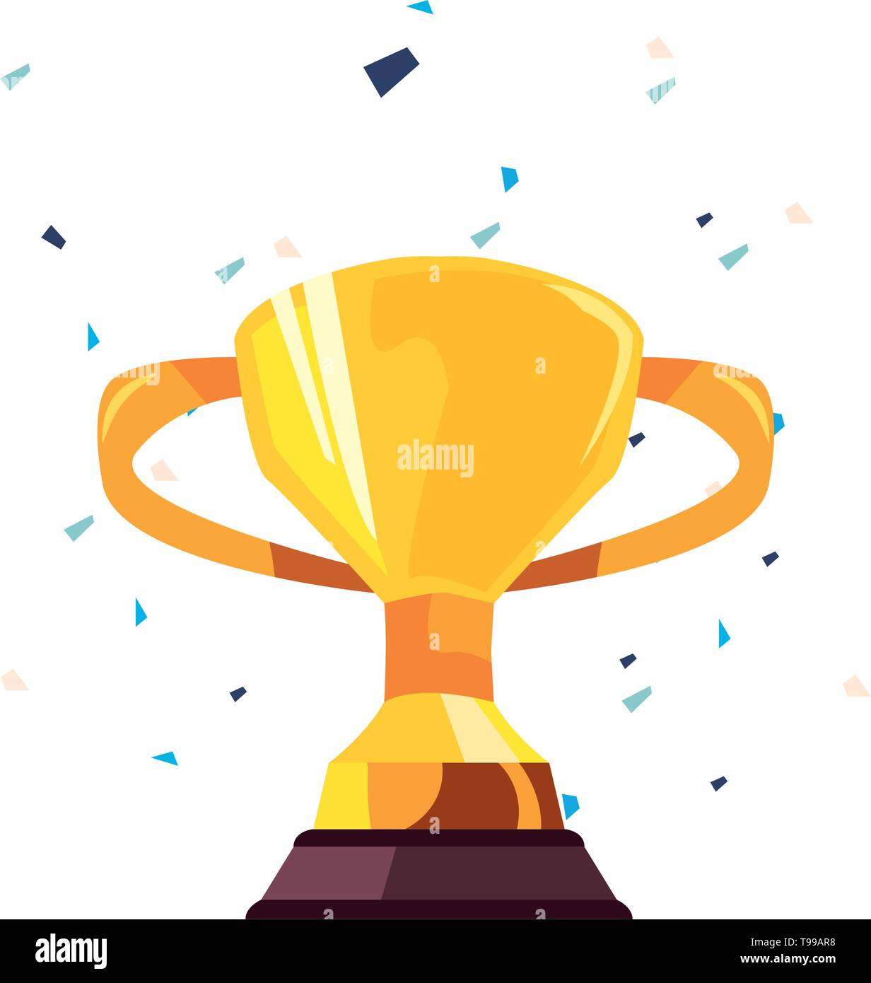 trophy award confetti ornament celebration vector illustration Stock ...