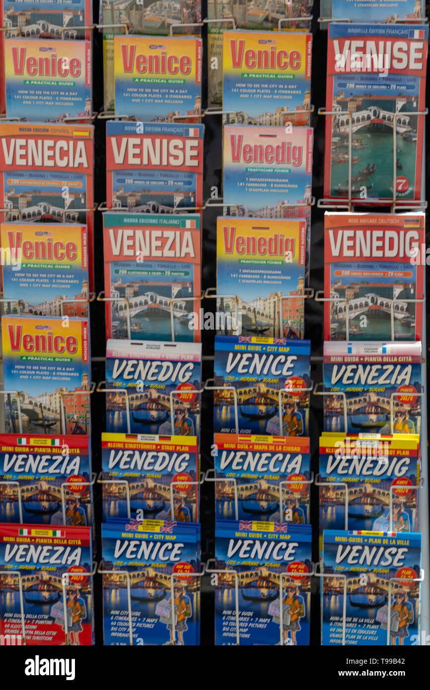 Venice maps displayed in order in different languages. Venice, Italy ...