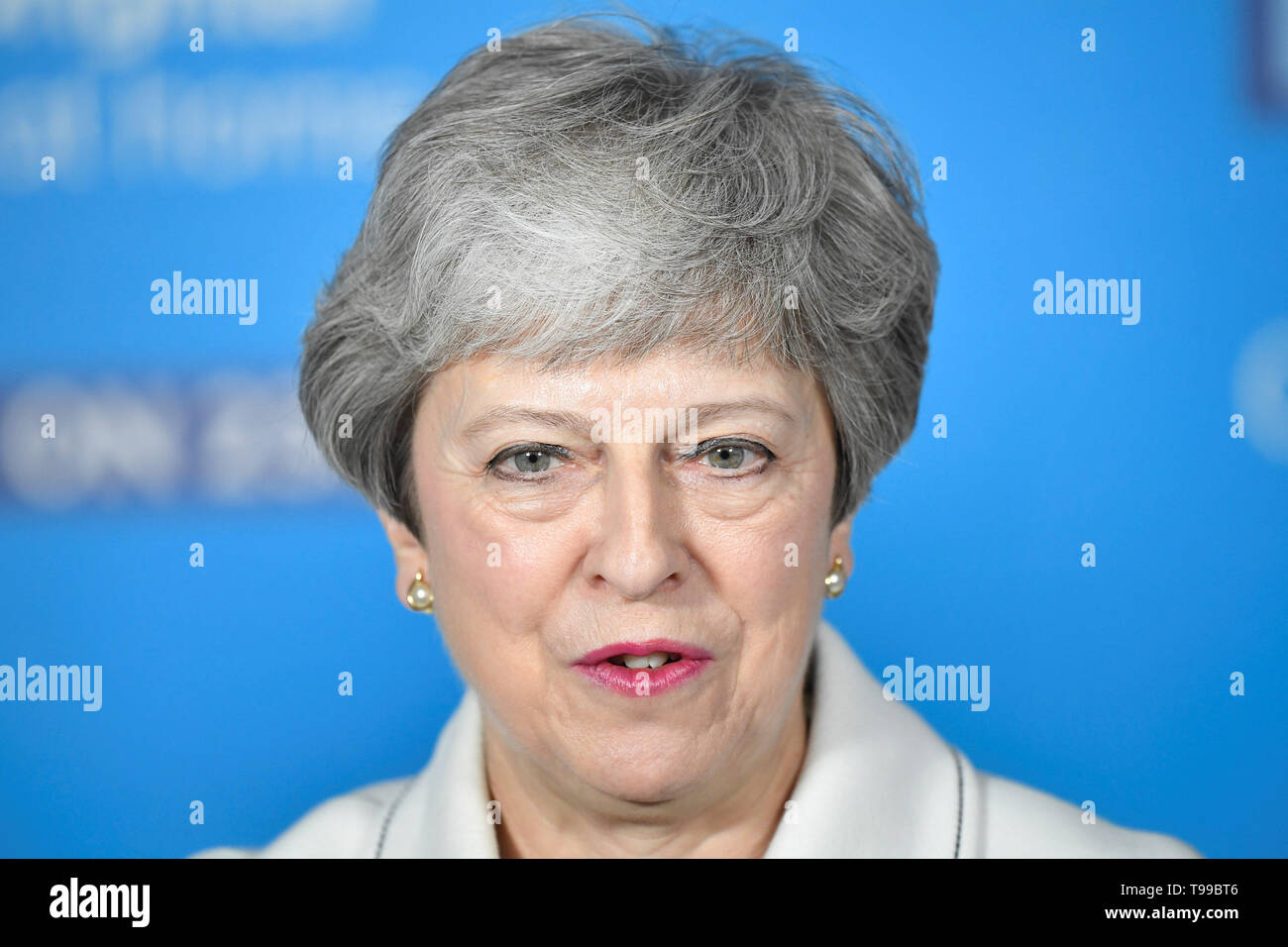 Prime Minister Theresa May speaking in Bristol during campaigning for ...