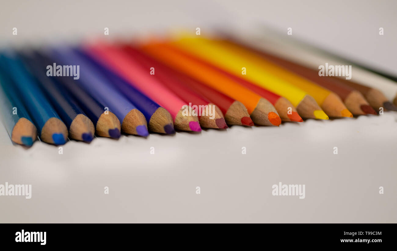 a macro color pencils picture Stock Photo - Alamy