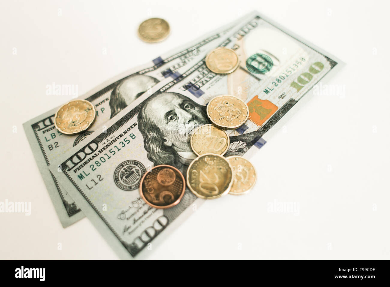 dollars and cents isolated on white background. Studio photo Stock ...