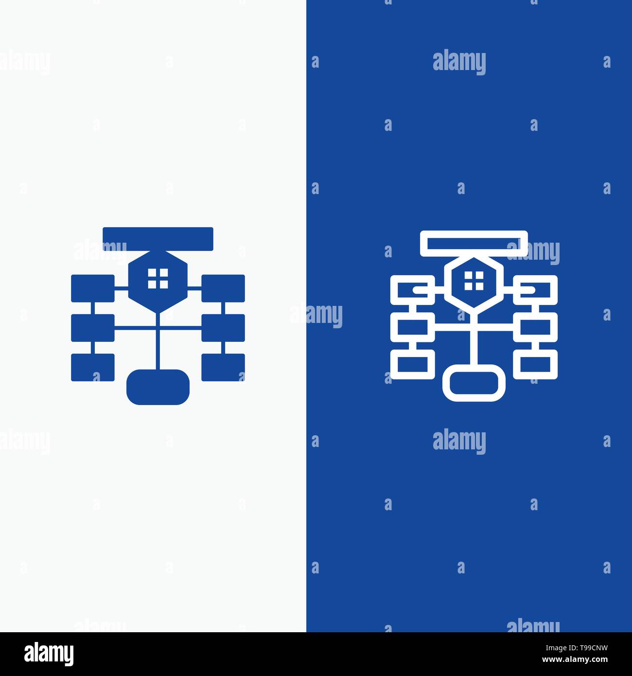 Glowing blue flowchart diagram hi-res stock photography and images - Alamy