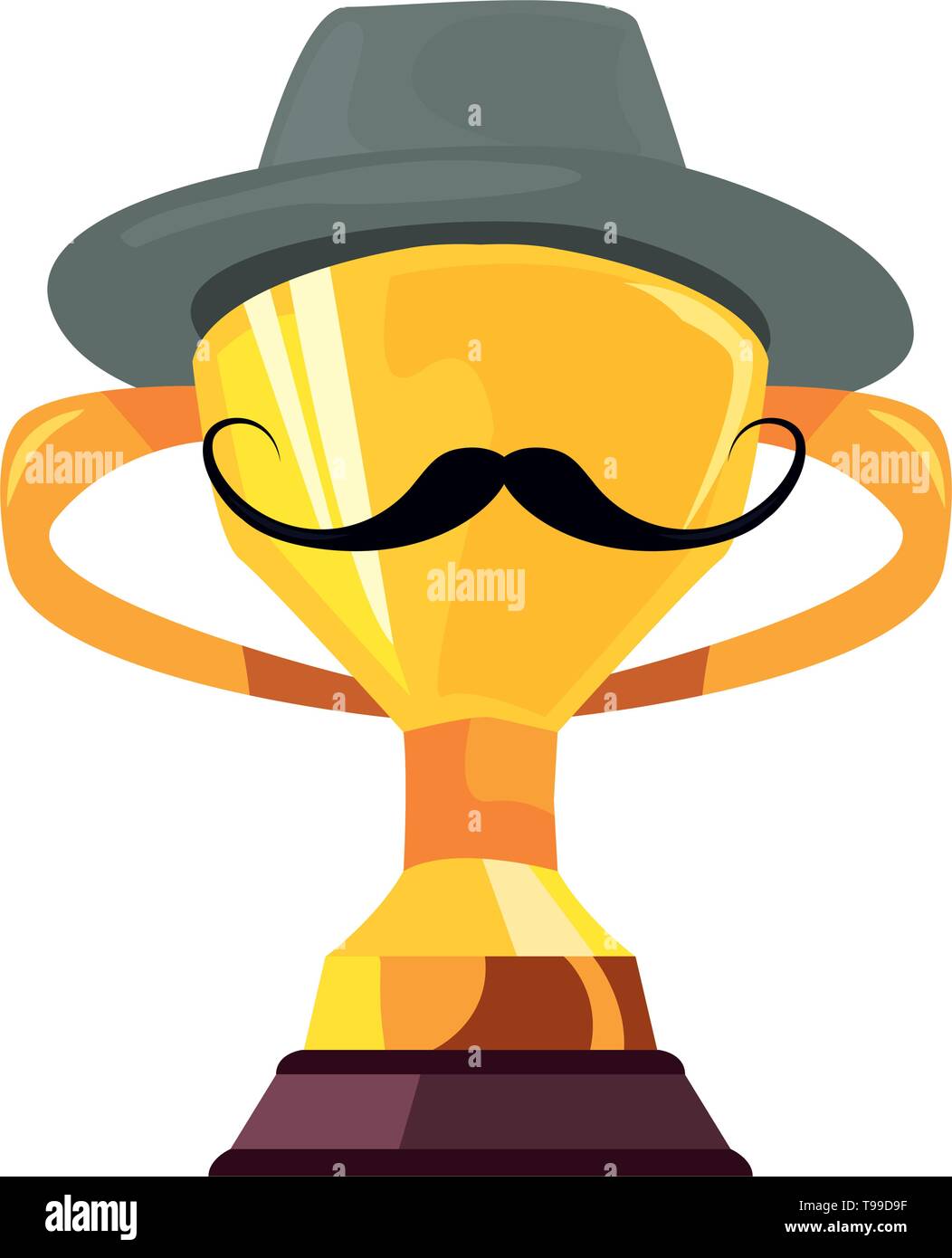 award trophy hat mustache happy fathers day vector illustration Stock ...
