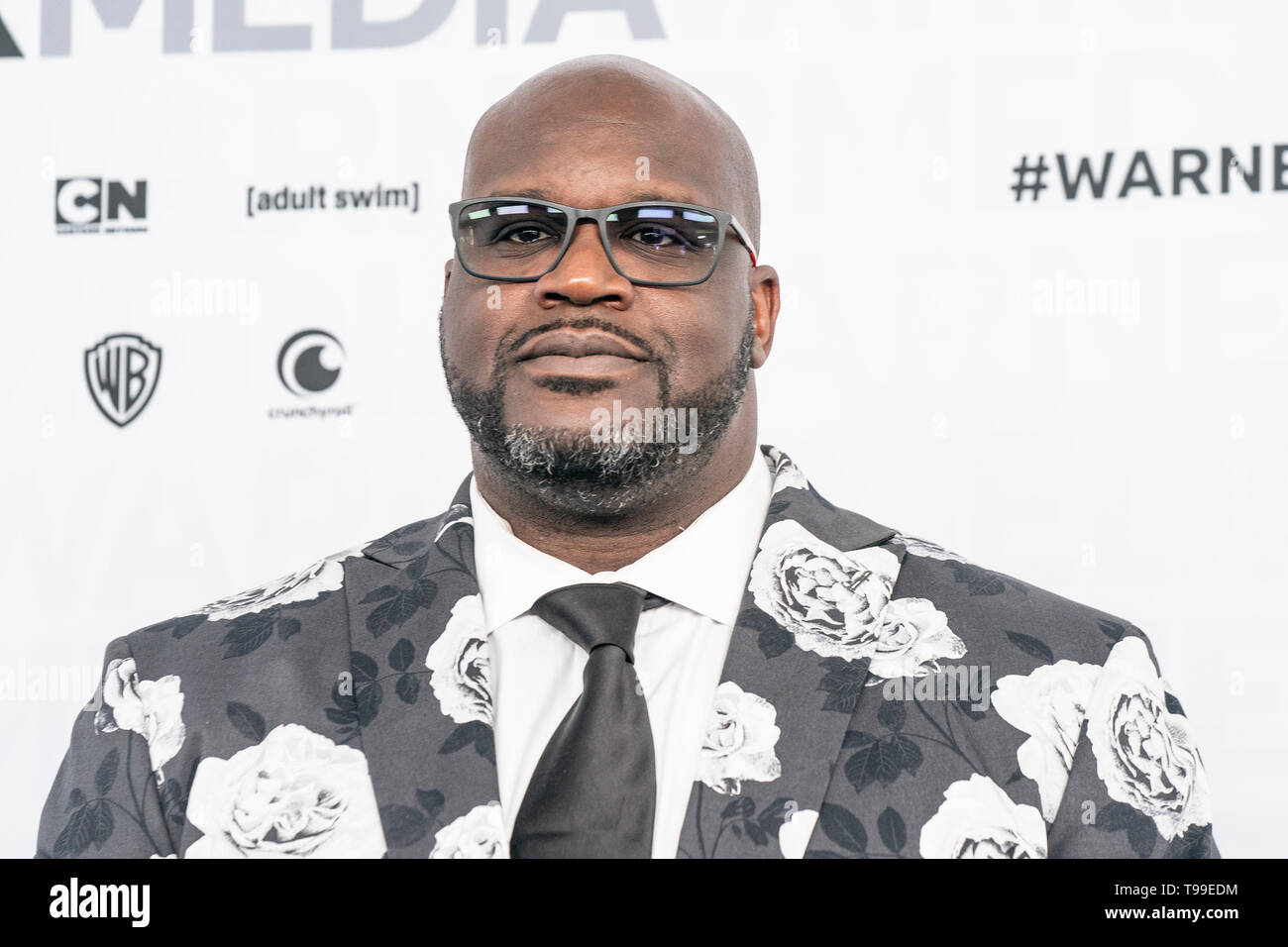 Shaquille O'Neal attends WarnerMedia Upfront 2019 arrivals outside of ...