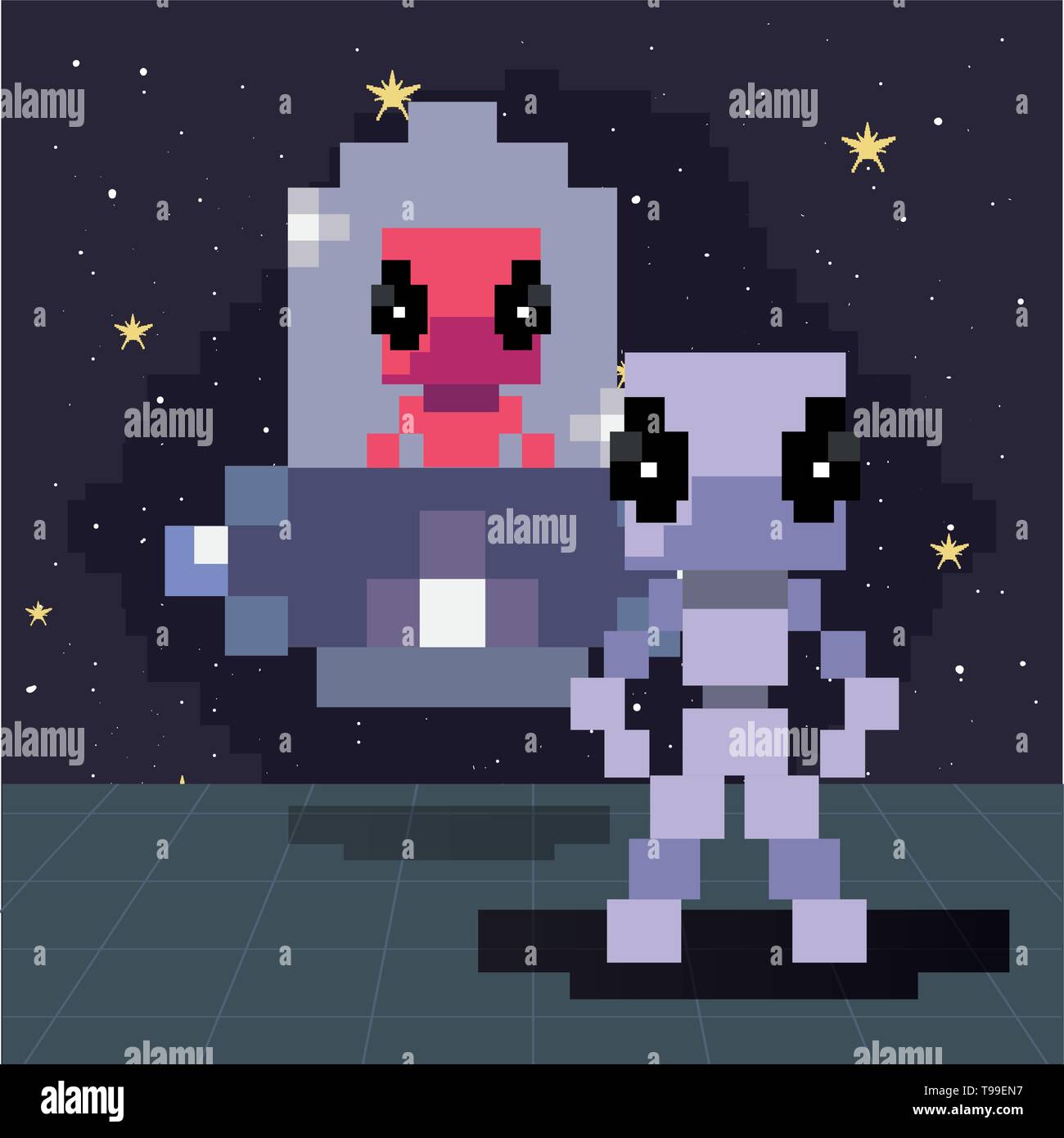 invader ufo space pixel video game retro vector illustration Stock ...