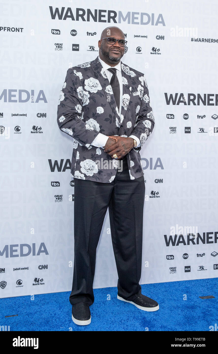 Shaquille O'Neal attends WarnerMedia Upfront 2019 arrivals outside of ...