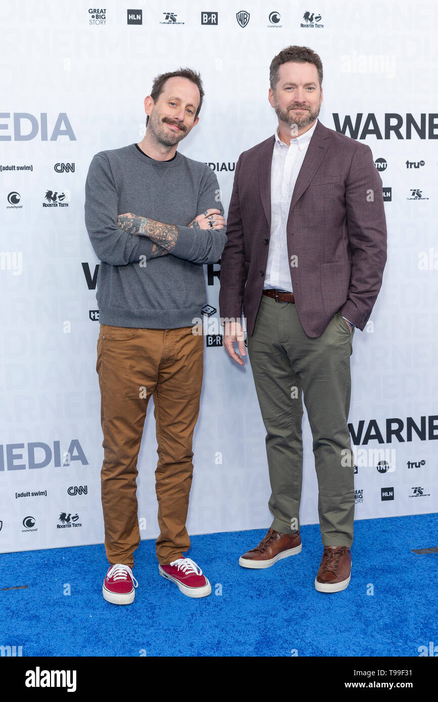 Burnie Burns and Geoff Ramsey attend WarnerMedia Upfront 2019 arrivals ...
