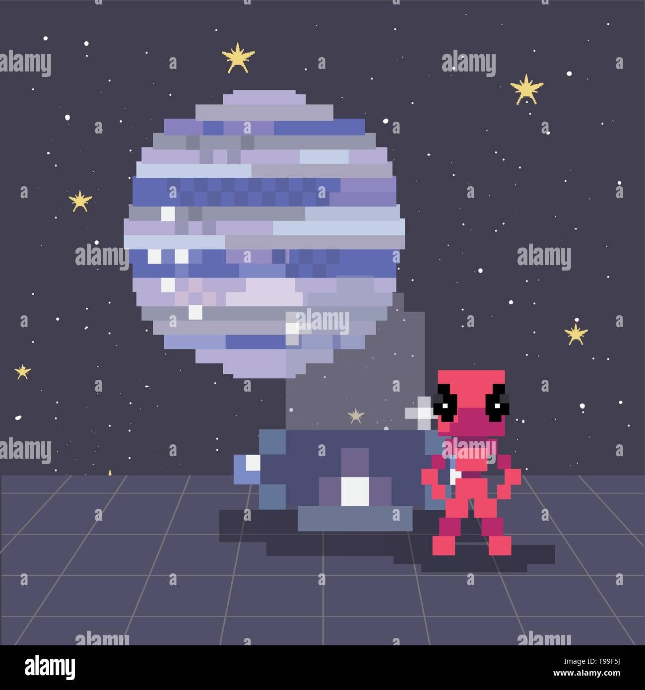 invader ufo space pixel video game retro vector illustration Stock ...