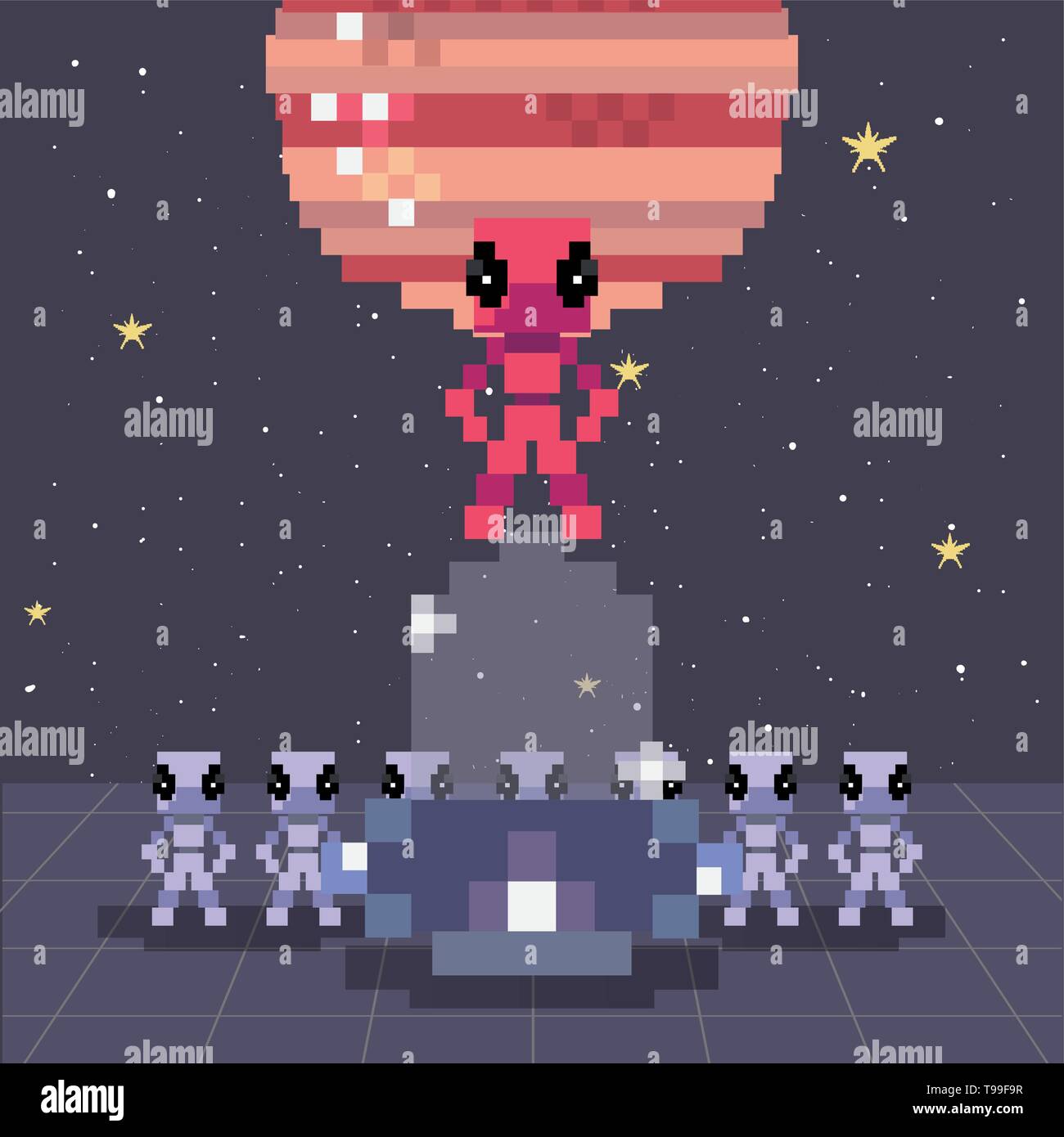 invader ufo space pixel video game retro vector illustration Stock ...