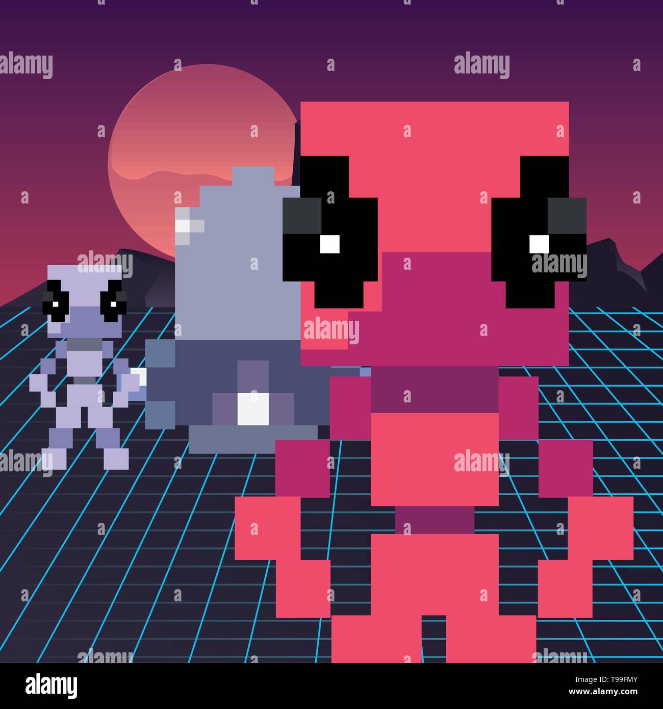 invader ufo space pixel video game retro vector illustration Stock ...