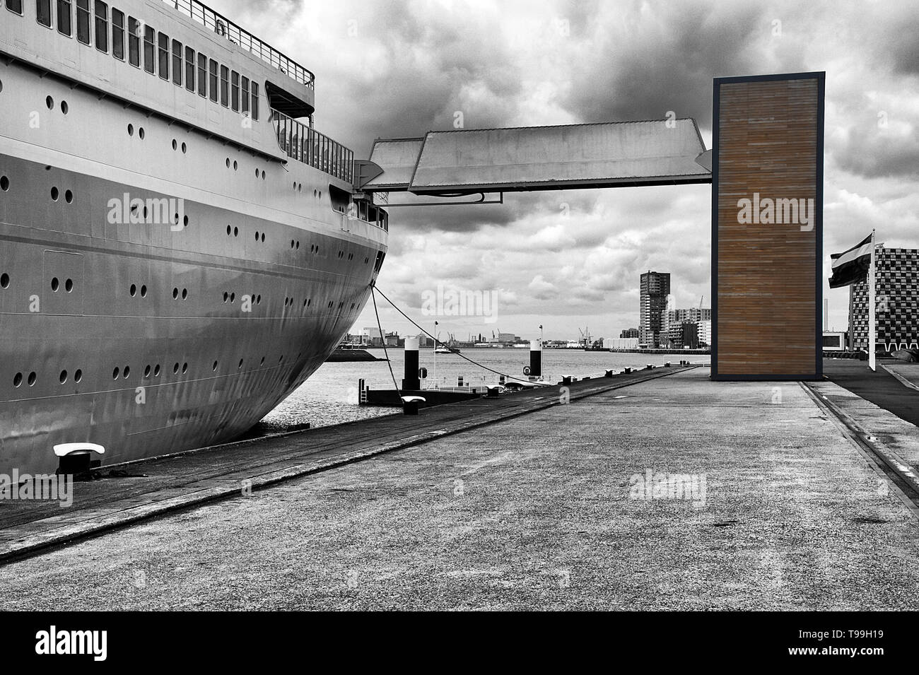 Cruise ship the SS Rotterdam docked in the port of Rotterdam Stock ...