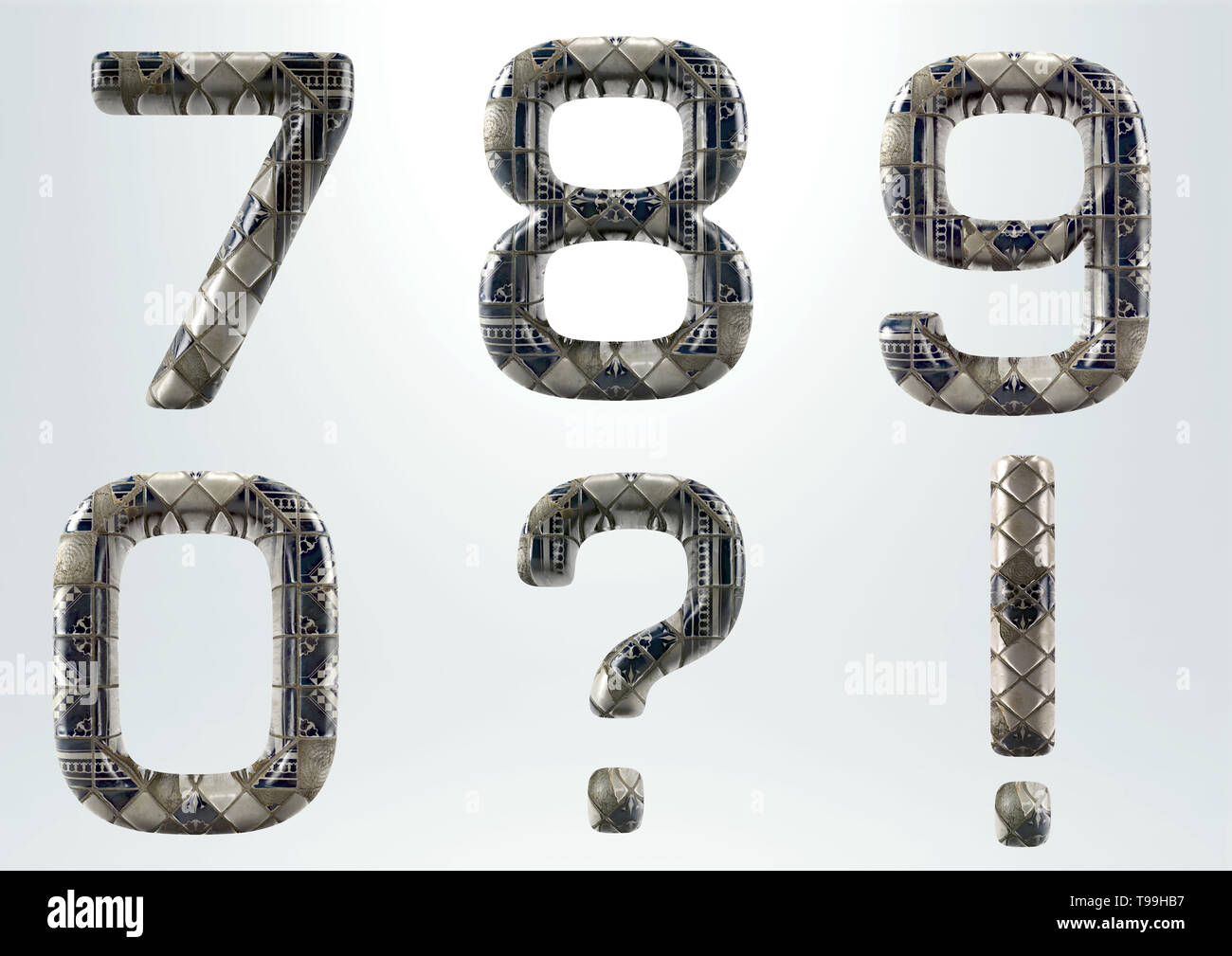 Ceramic Alphabet - 3D Render Set - Numbers and Punctuation marks ...