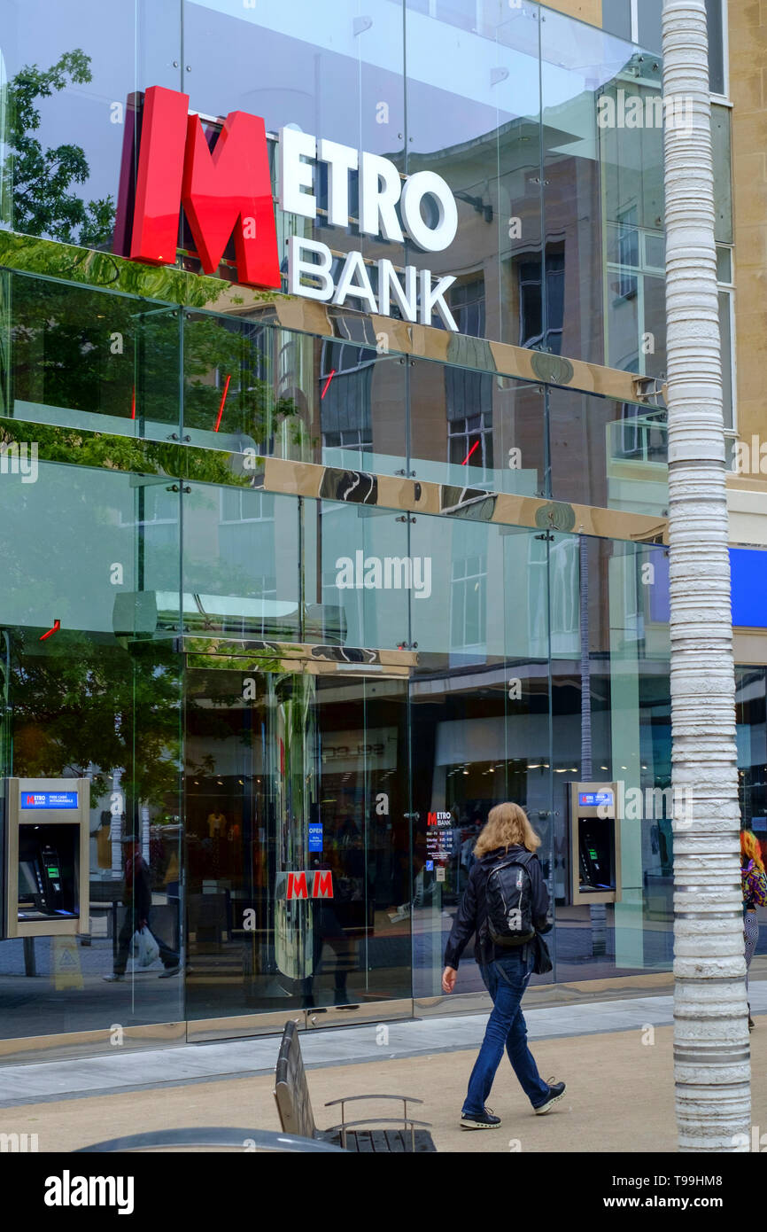 Frontage of the Bristol branch of Metro Bank, in the Broadmead shopping ...