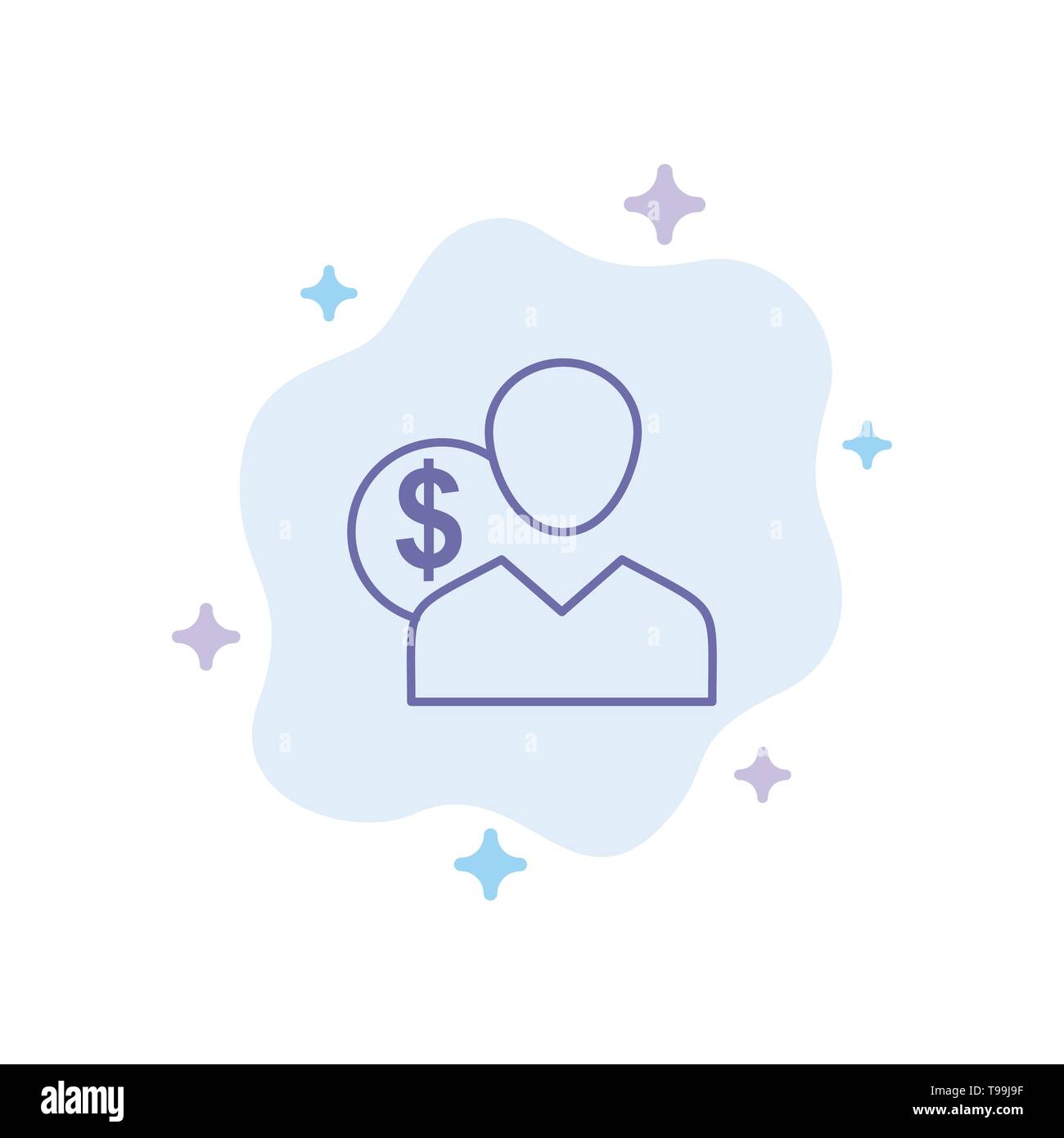 Client, User, Costs, Employee, Finance, Money, Person Blue Icon on ...