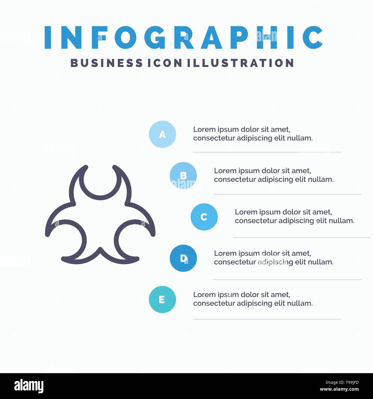 Bio, Hazard, Sign, Science Line icon with 5 steps presentation ...