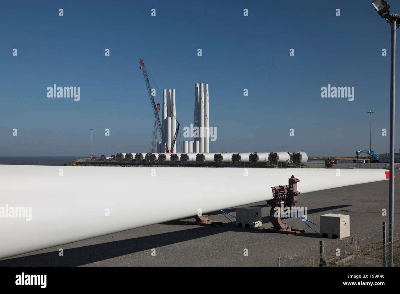 Offshore wind turbine construction base at Great Yarmouth outer harbour ...