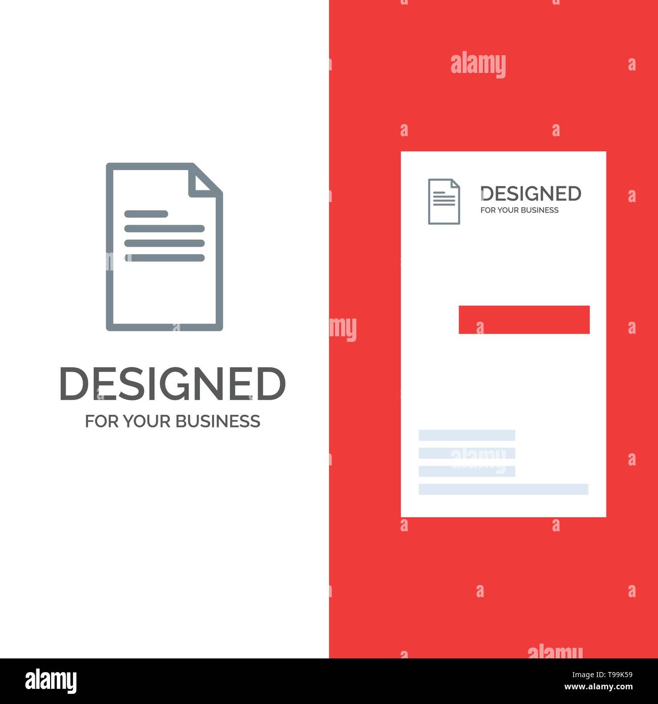File, Text, Data, Report Grey Logo Design and Business Card Template ...