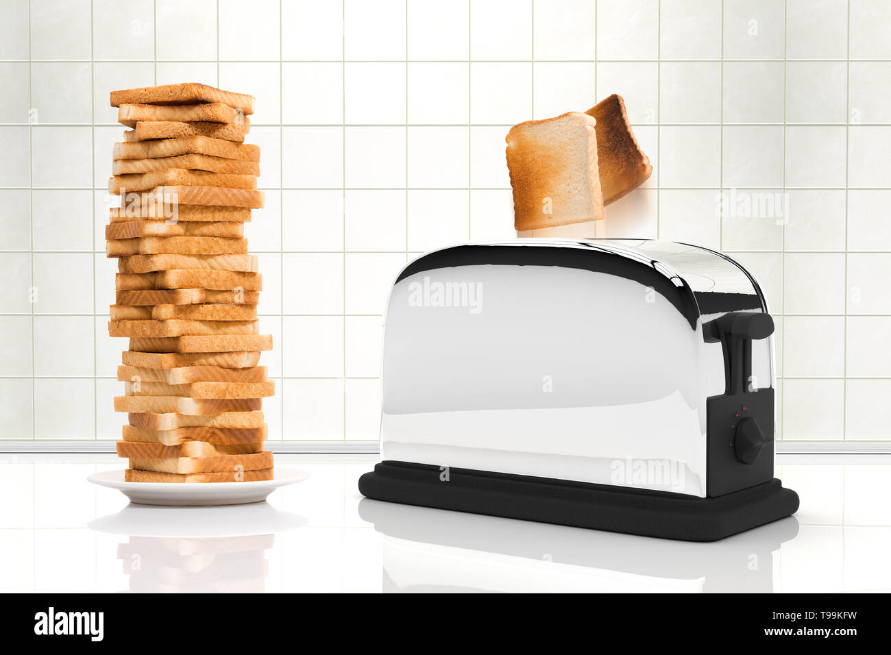 3d kitchen crockery hi-res stock photography and images - Alamy