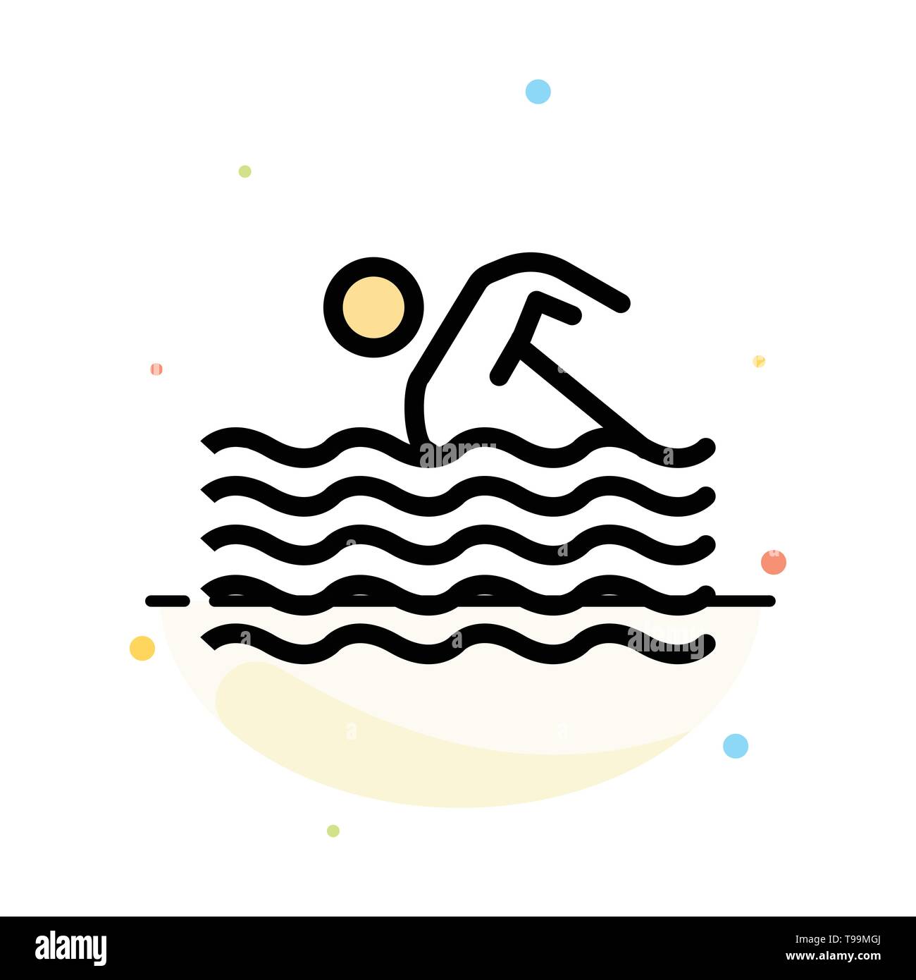 Swimming icon swimmer symbol flat hi-res stock photography and images ...