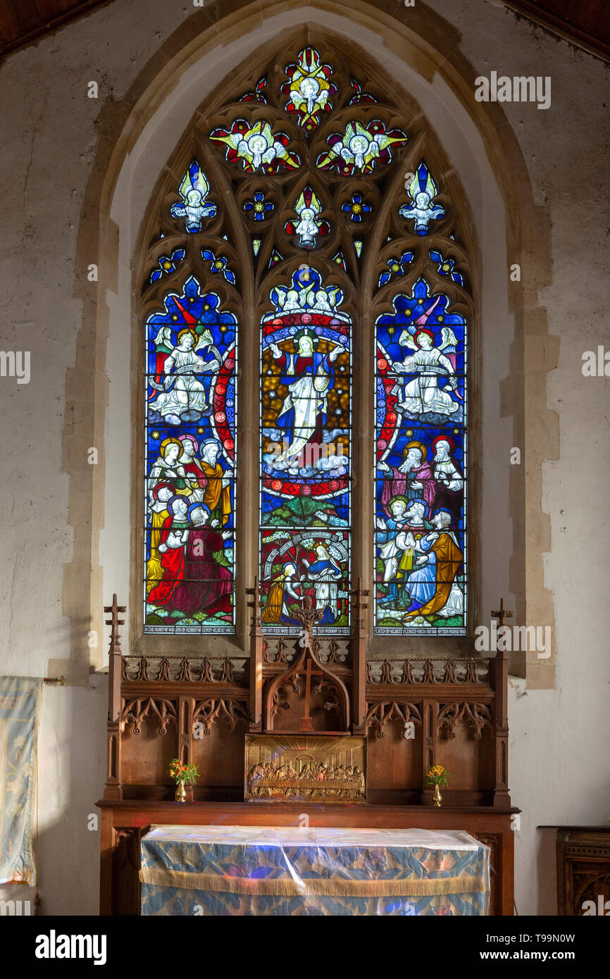 Victorian 19th century stained glass east window church of Saint ...