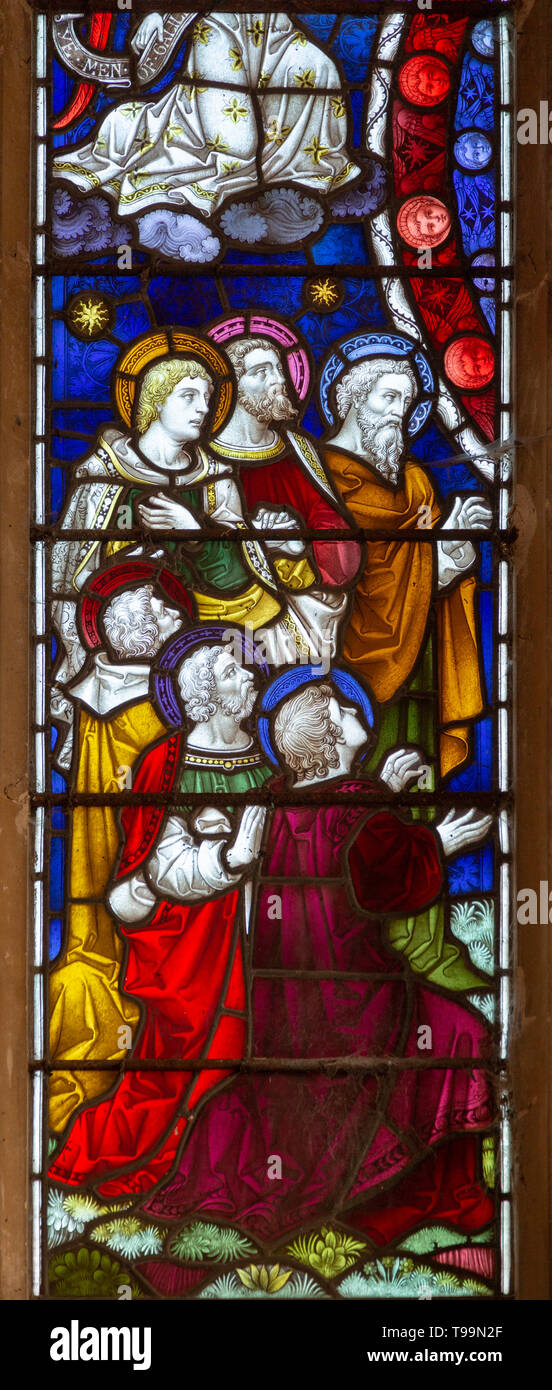 Victorian 19th century stained glass east window church of Saint ...