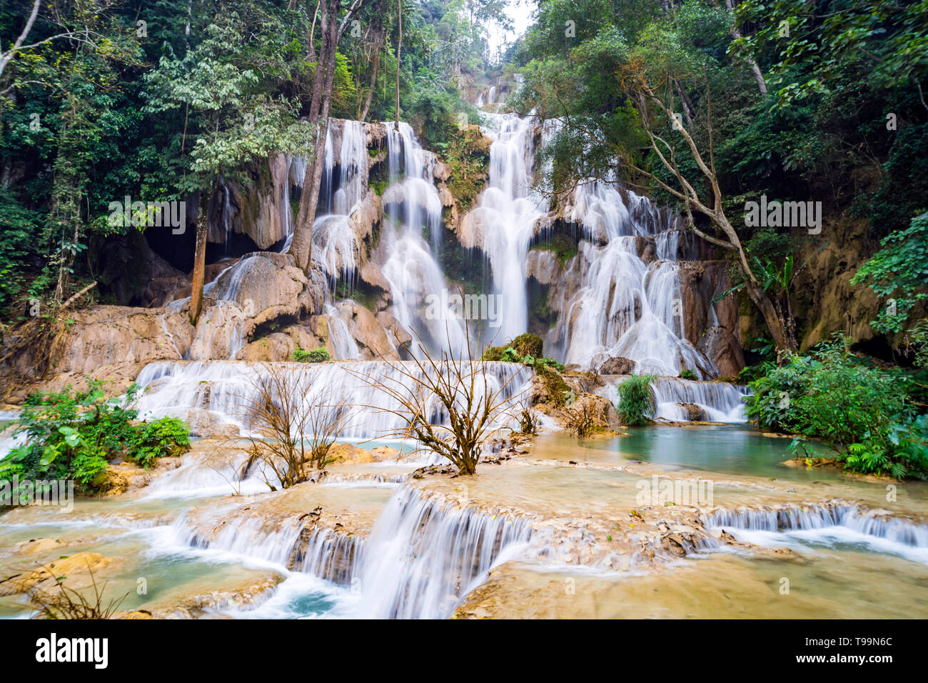 Kuang Si, Xi Waterfall is the biggest in the Luang Prabang area with ...