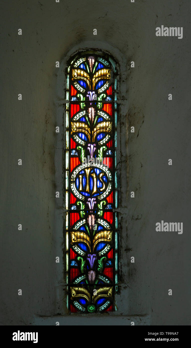 Victorian 19th century stained glass lancet decorative geometric ...