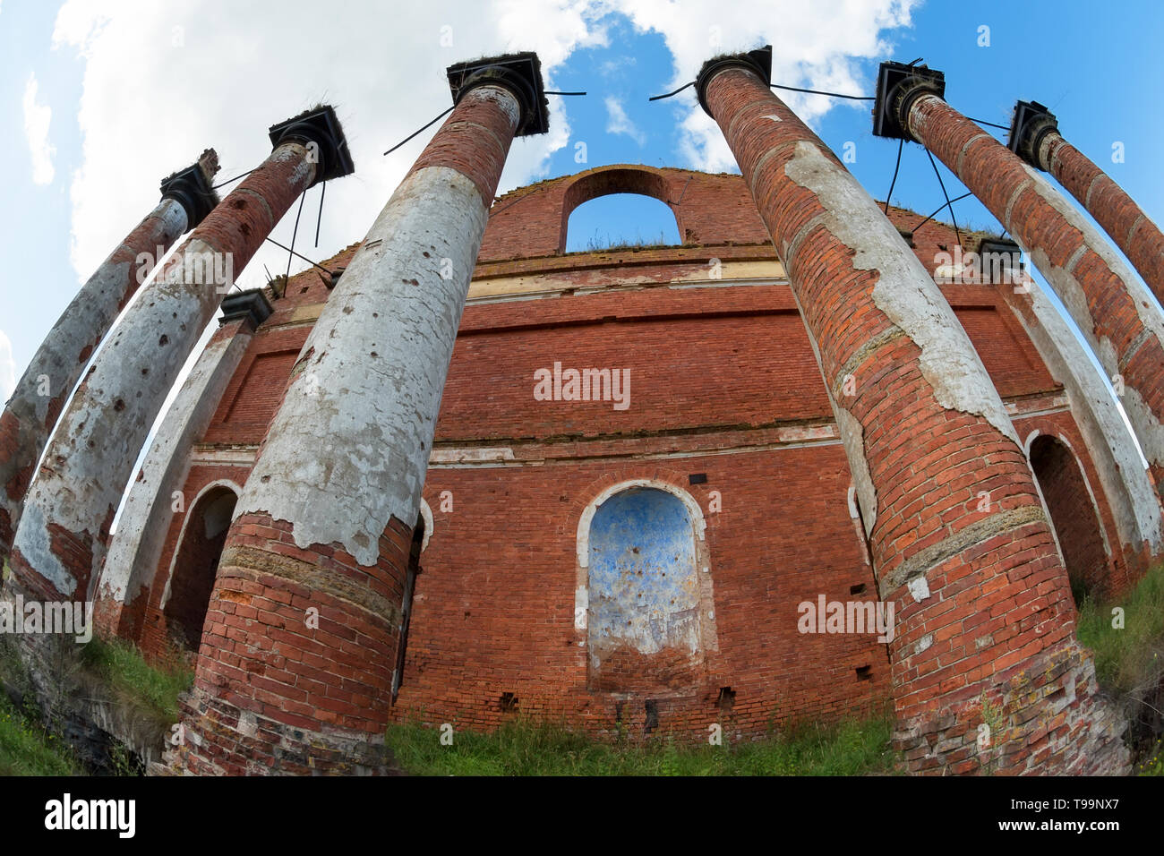 Destroyed Holy Spirit Church. Complex military settlement of Count A. A ...