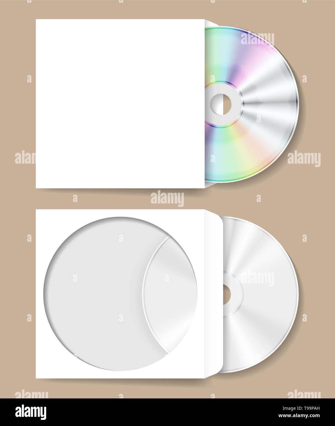 CD DVD compact disk in white paper cover vector illustration Stock ...