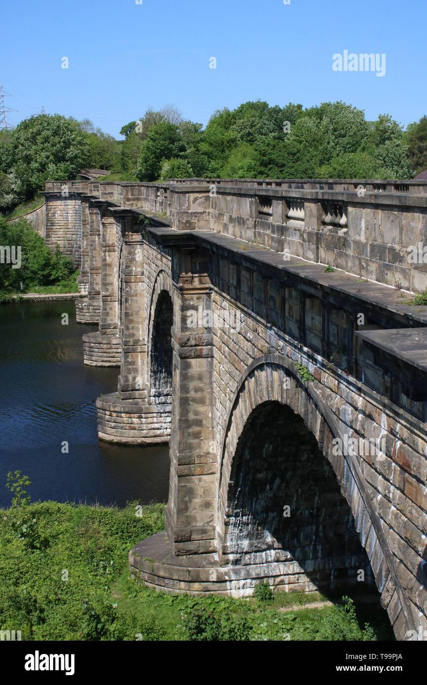 View along the Lune Aqueduct, a Garde 1 listed building designed by ...