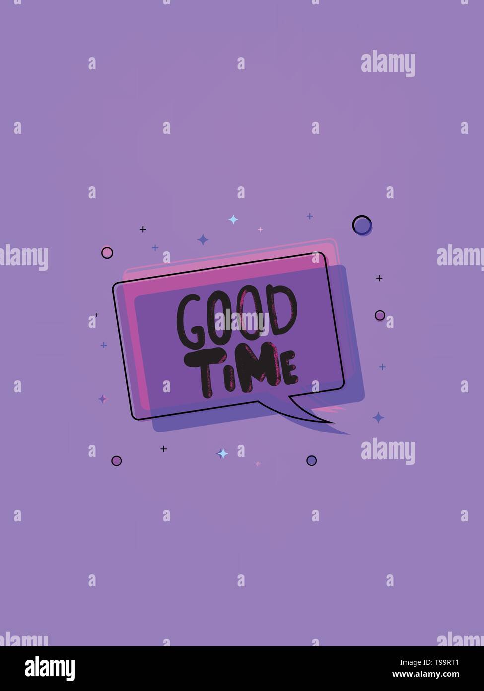 Good Time handwritten lettering with modern decoration. Poster template ...