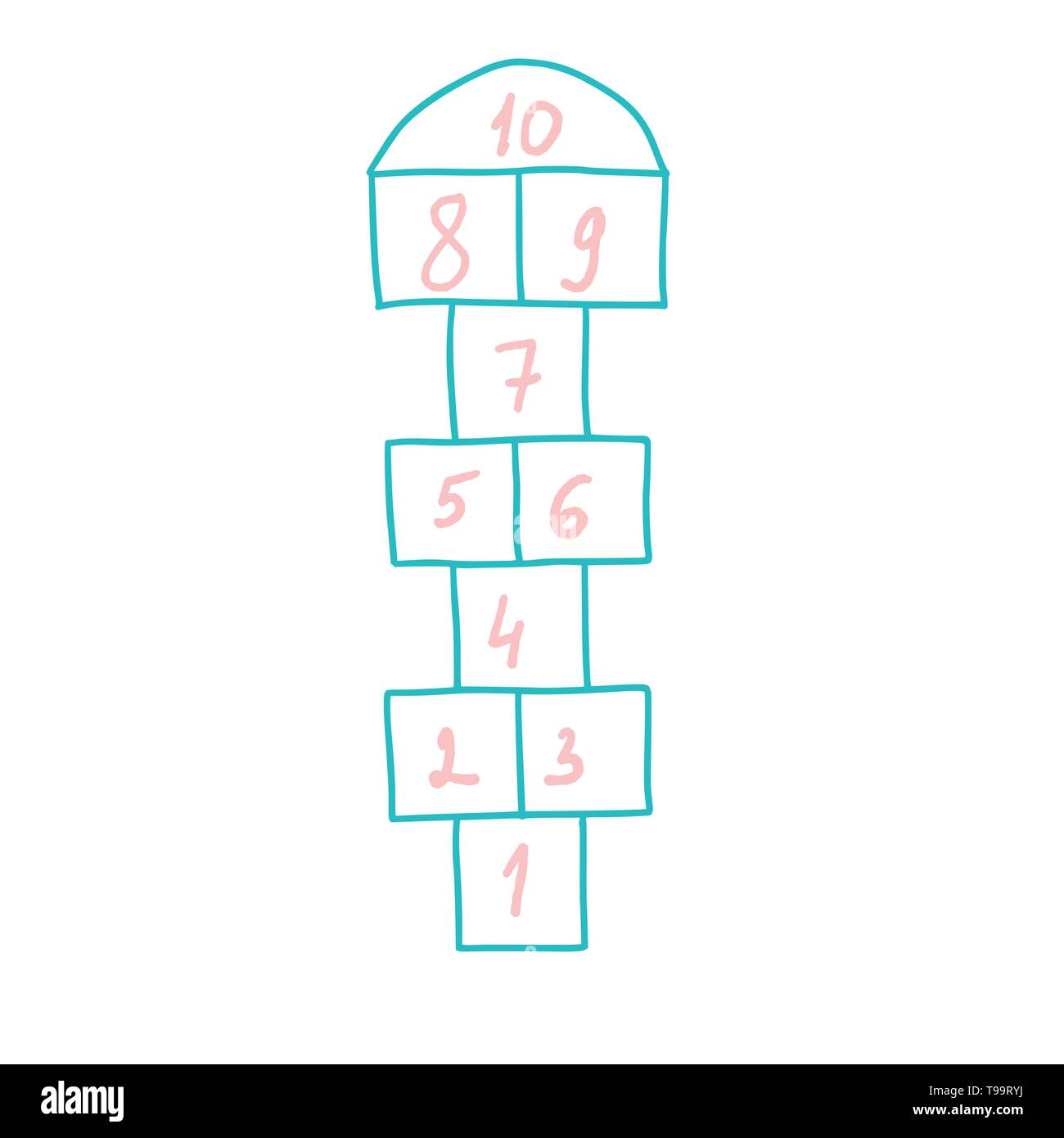 Illustration with hopscotch game. Vector concept design Stock Vector ...