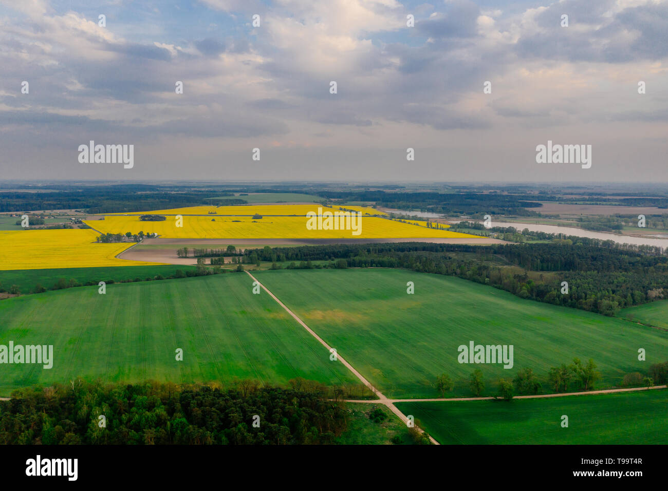 Aerial drone countryside agricultural land hi-res stock photography and ...
