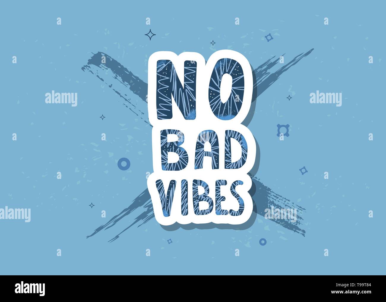 No Bad Vibes quote. Poster with handwritten lettering. Hand lettered ...