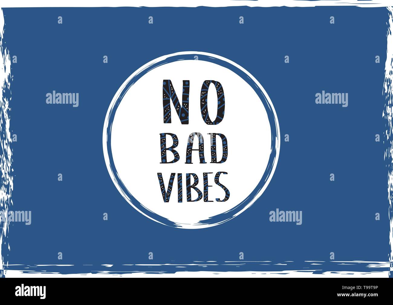 No Bad Vibes quote. Poster with handwritten lettering. Hand lettered ...