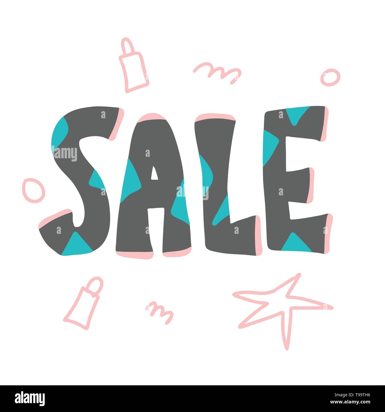 Sale banner template. Vector handwritten lettering with promotion ...