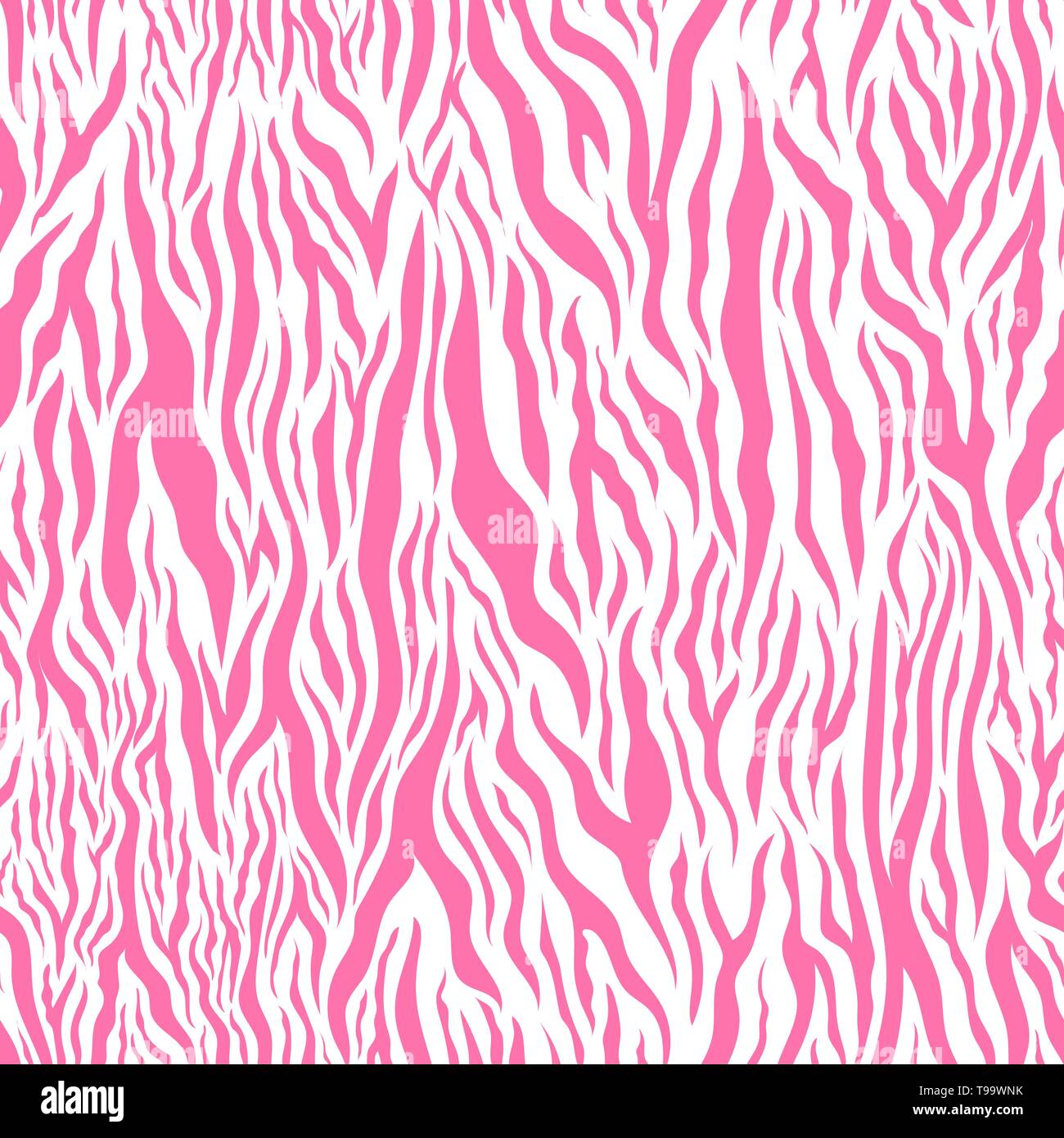 Bright pink realistic tiger skin on white, detailed seamless pattern ...