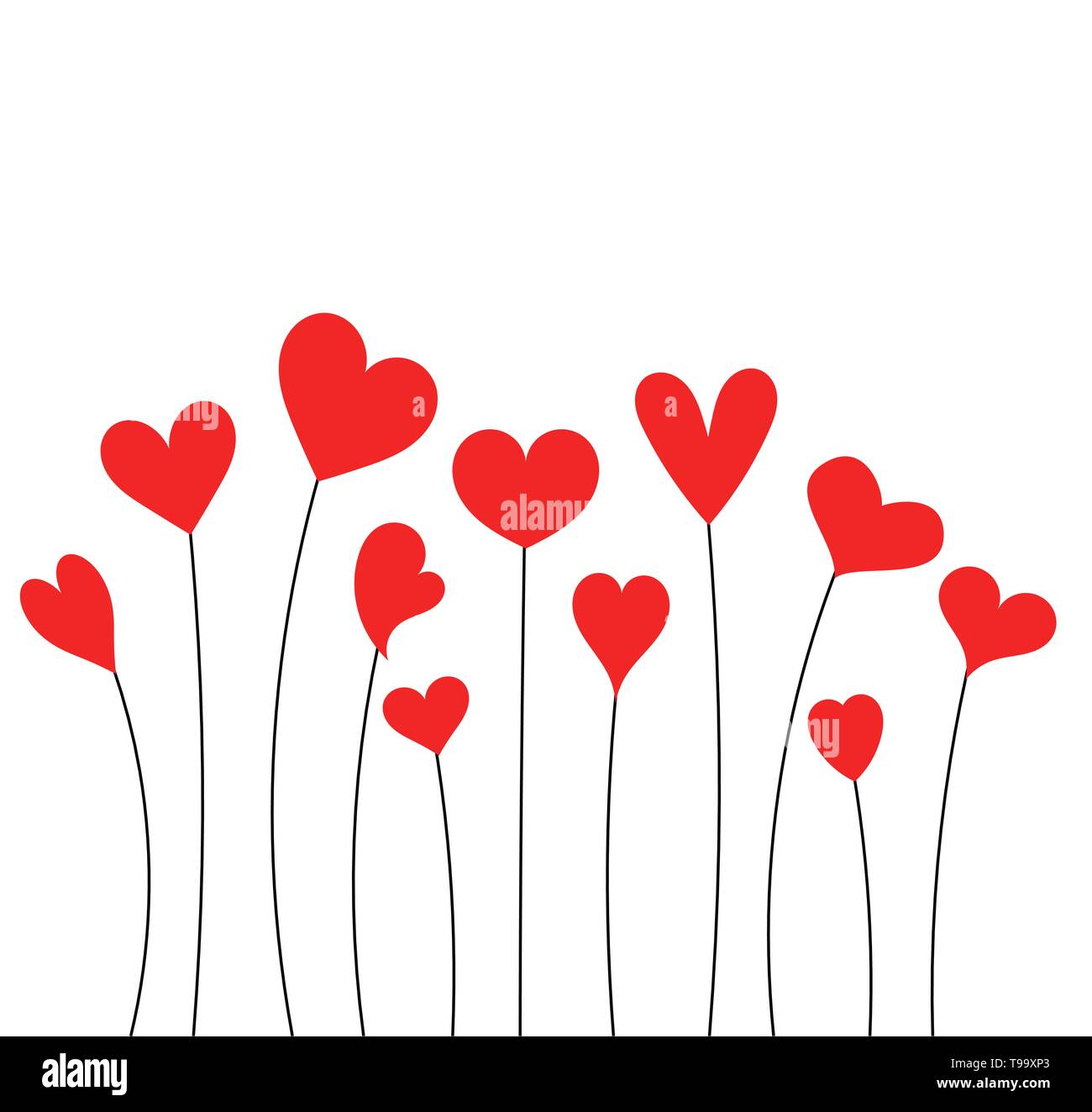 Cute red hearts Valentine's Day background illustration Stock Vector ...