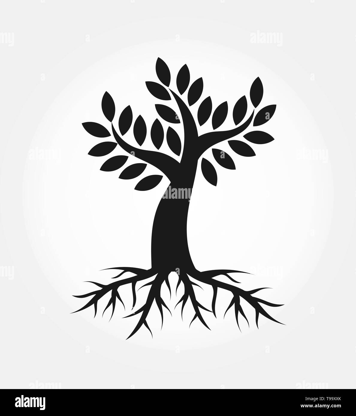 Tree with roots shape icon illustration Stock Vector Image & Art - Alamy