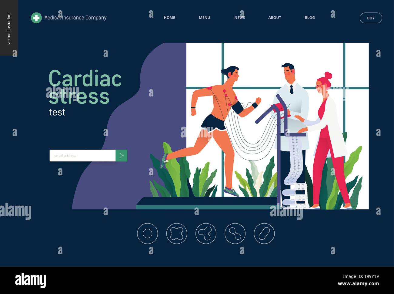 Stress test treadmill Stock Vector Images - Alamy