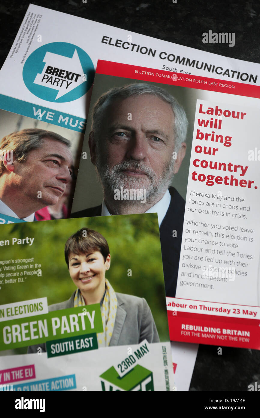 General views of campaign leaflets posted through the door on behalf of ...