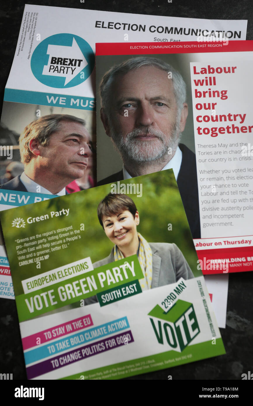 General views of campaign leaflets posted through the door on behalf of ...