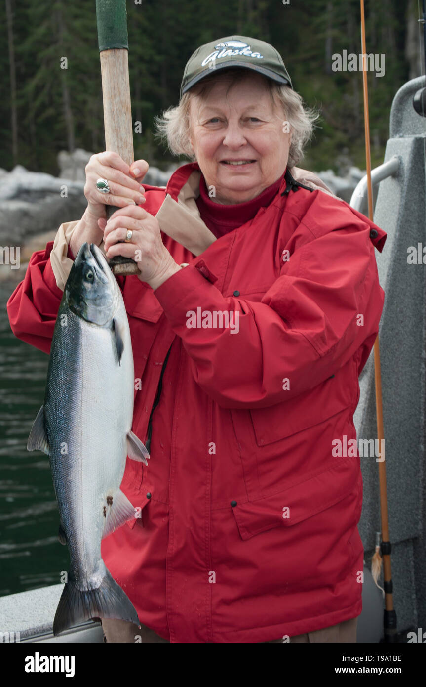 Diane Wilson with Silver salmon caught at Waterfall Resort,Prince of ...